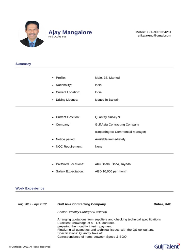 CV LC295-608 Candidate | PDF | Procurement | Specification (Technical ...