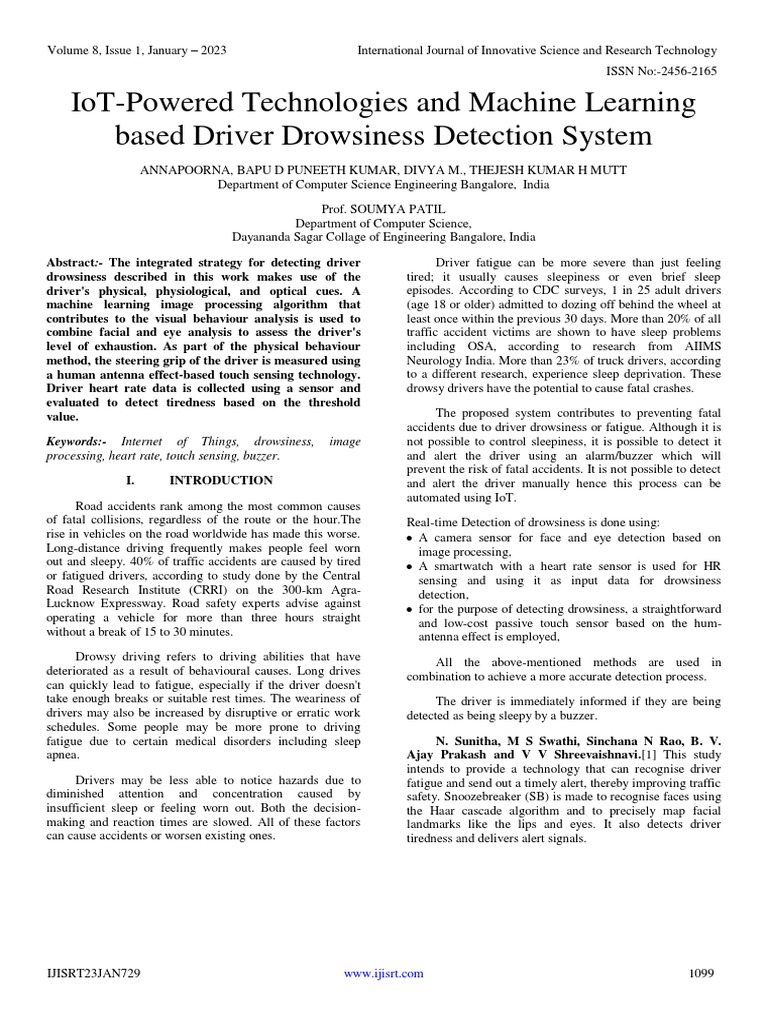IoT-Powered Technologies and Machine Learning Based Driver Drowsiness ...