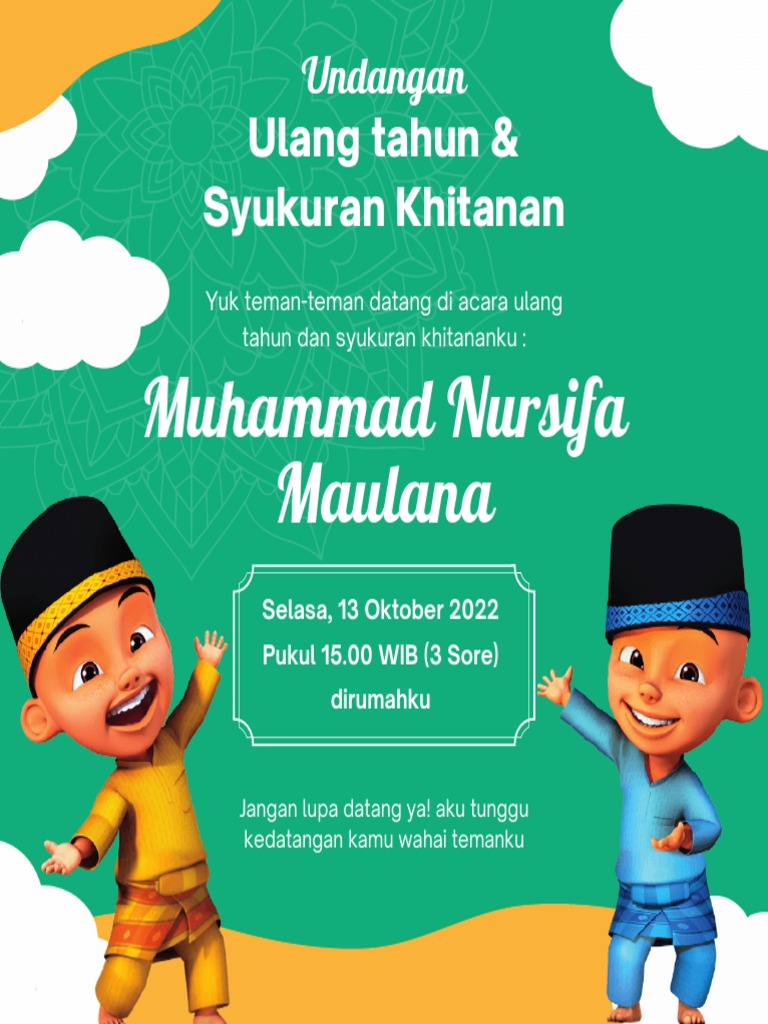 Undangan Syukuran Khitanan | PDF