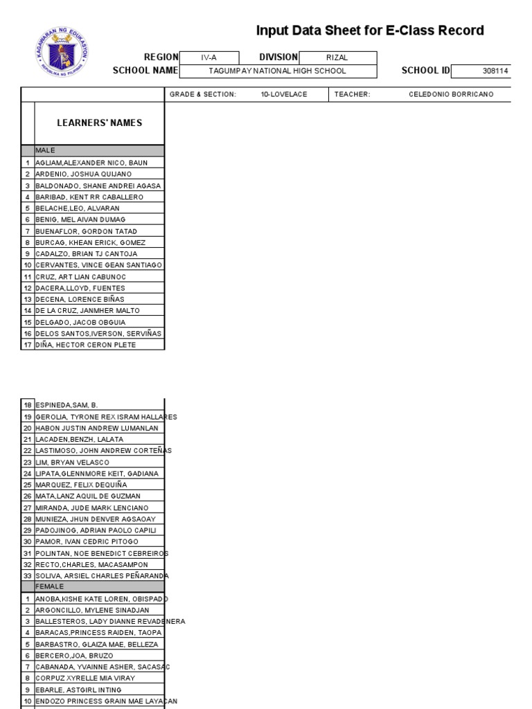 Grade Sheet Template | PDF