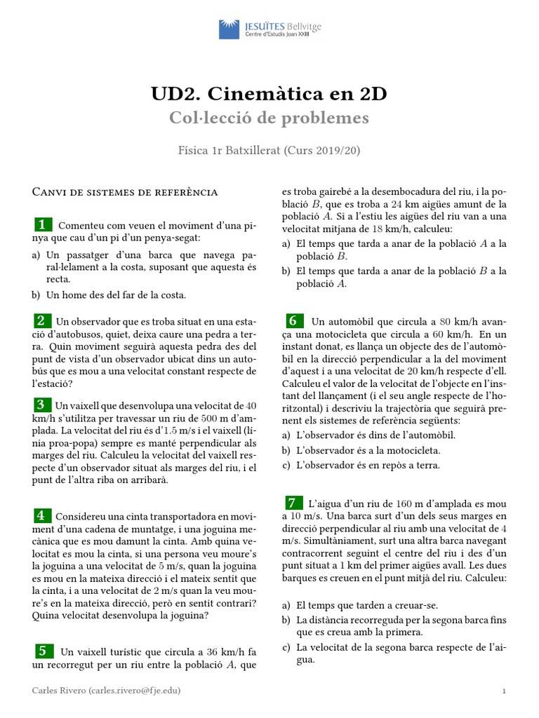 BAT1 Fisica UD2 Exercicis | PDF