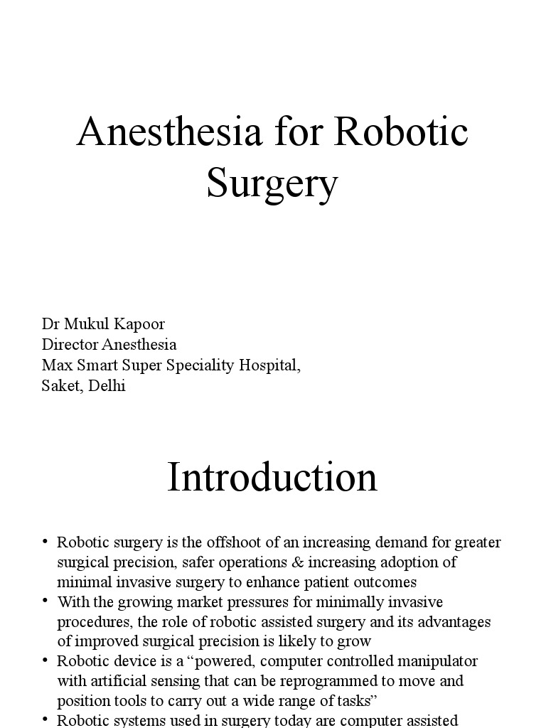 Anesthesia Robotic | PDF | Surgery | Medical Specialties