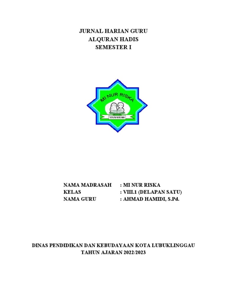 Cover Jurnal Harian Guru | PDF | Agama & Spiritualitas