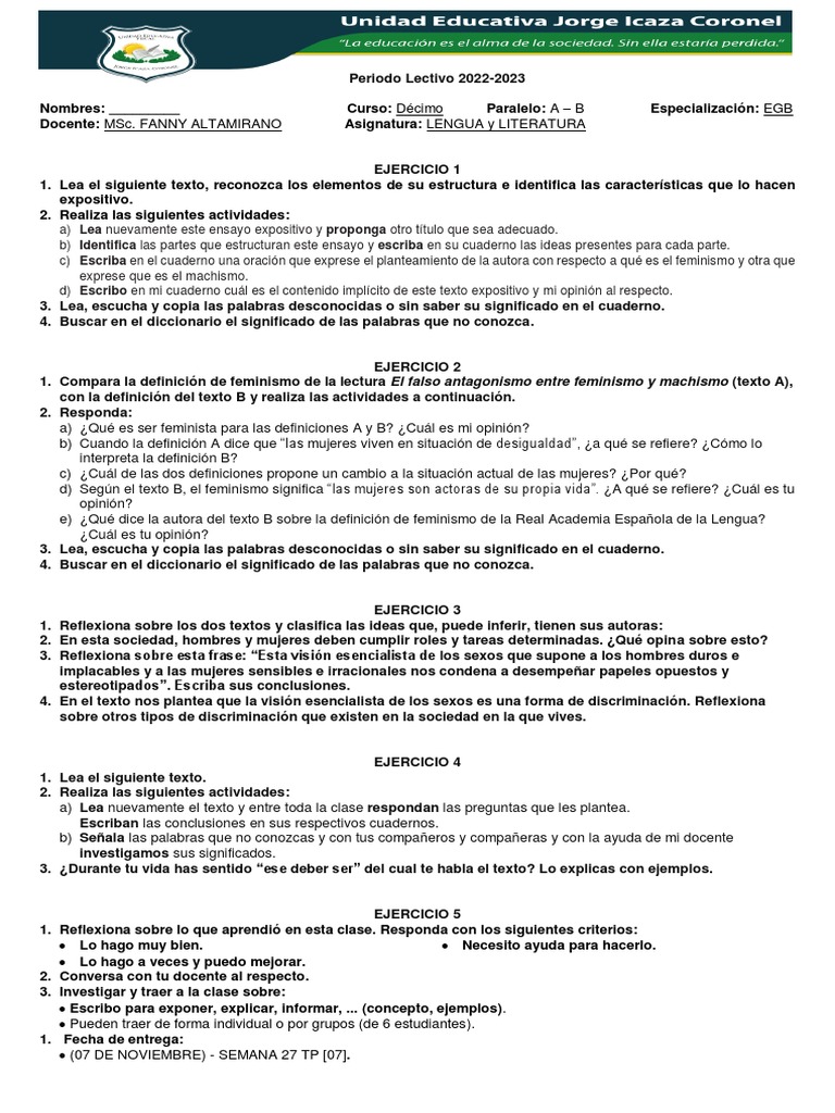 Ej - 10mo Egb Vesp Lyl PP Jic-7 | PDF | Discriminación