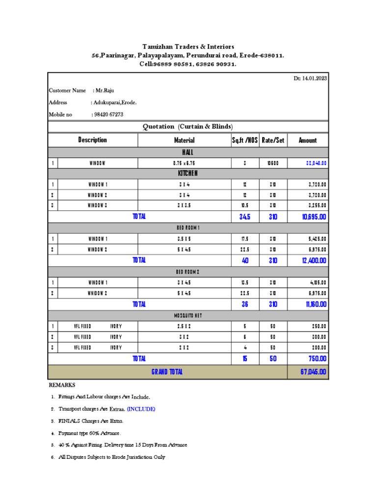 MR - Raju Final Quotation | PDF | Architectural Elements | Glass ...