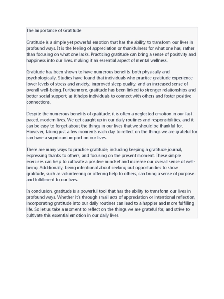 The Powerful Impact of Gratitude: How Expressing Thankfulness Can ...