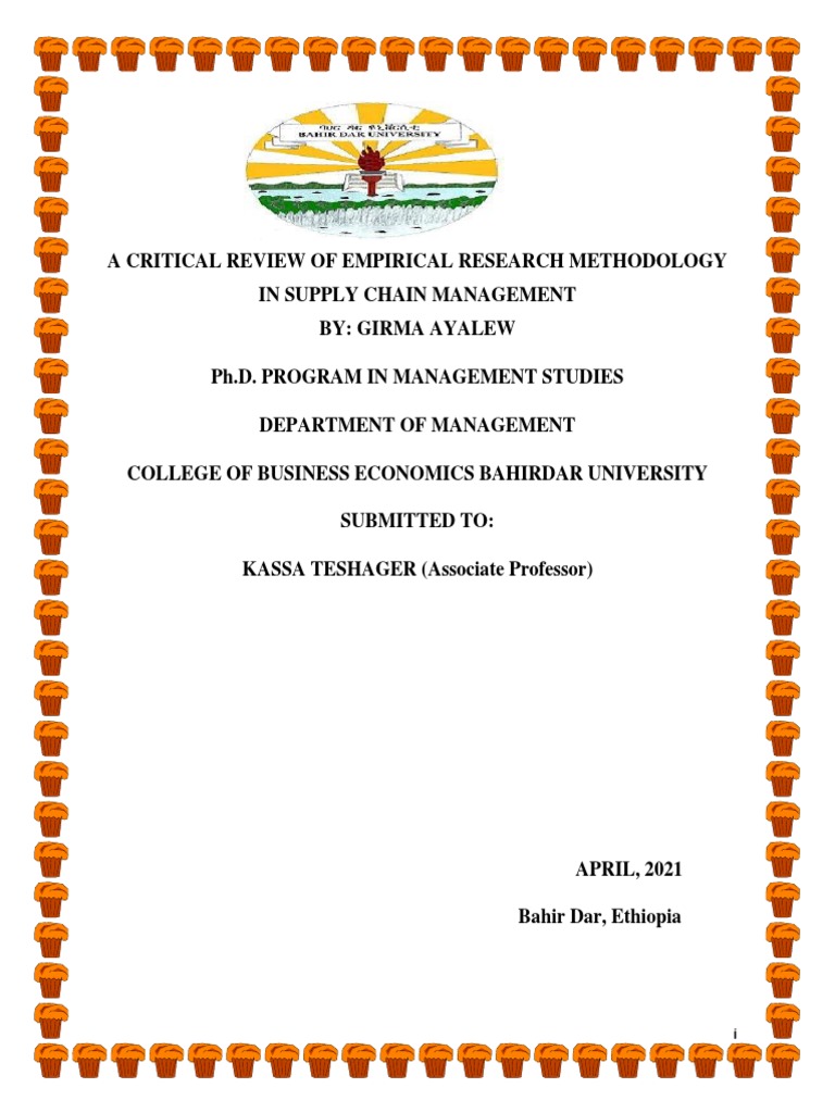 BRM - Article Review Assignment | PDF | Methodology | Supply Chain Management
