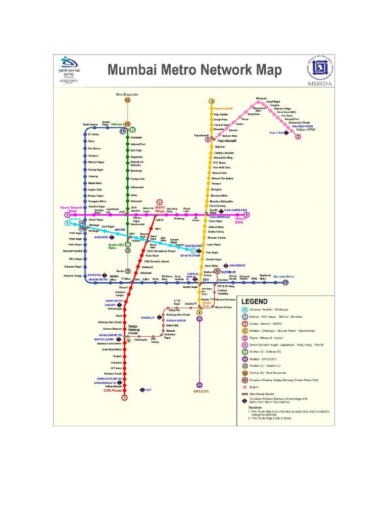Metro Train Network Route Map | PDF