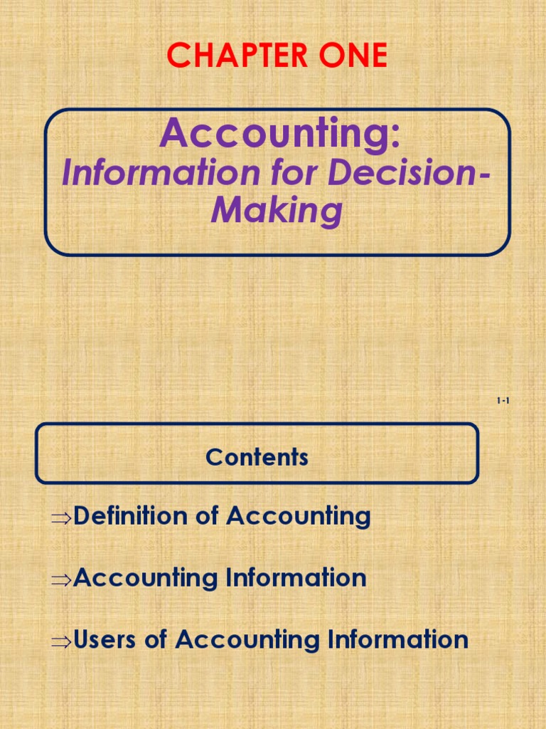Chapter 1 Accounting For Decision Making | PDF | Accounting | Business