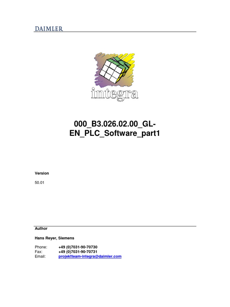 PLC Software for Daimler Standard integra Process Control | PDF ...