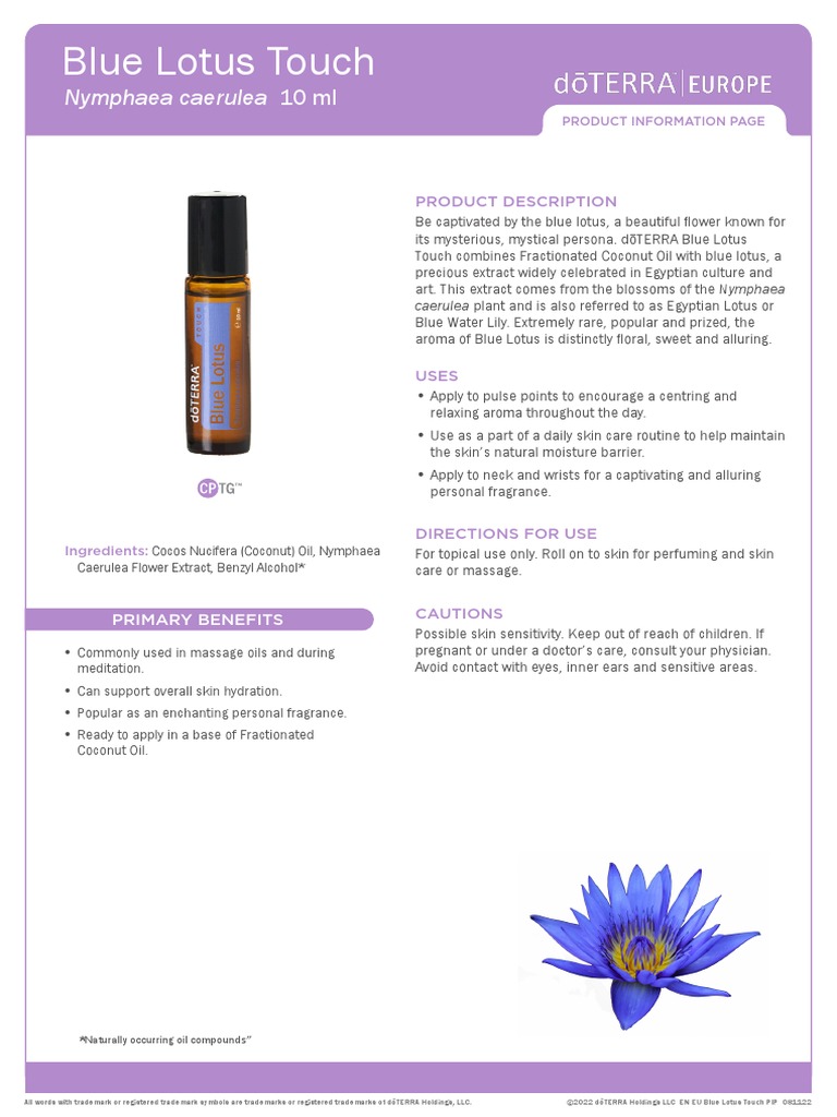 Blue Lotus Touch Oil | PDF | Coconut | Botany