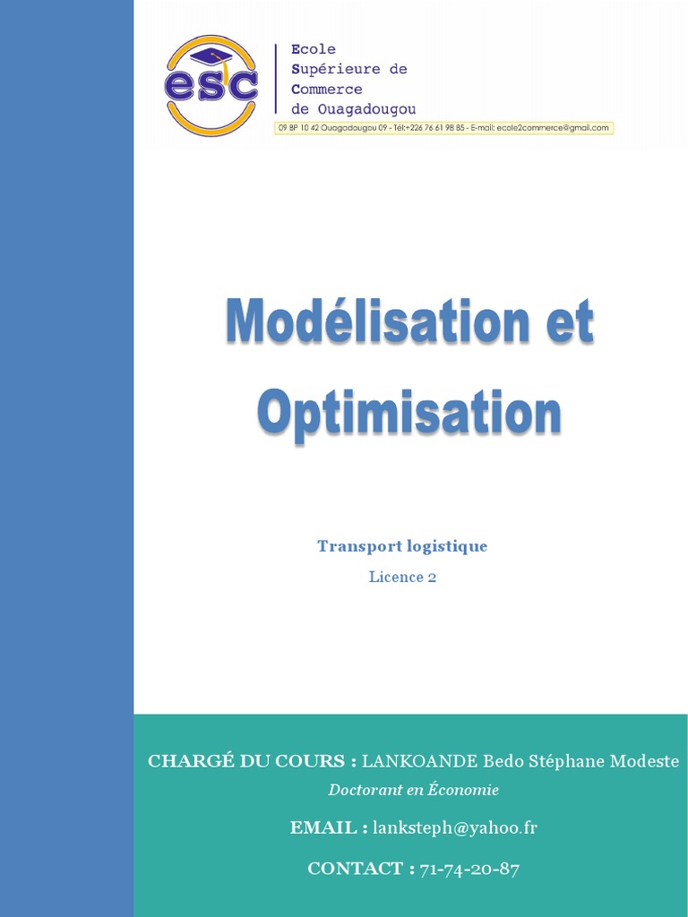 Cours de Modélisation et Optimisation | PDF | Optimisation mathématique ...