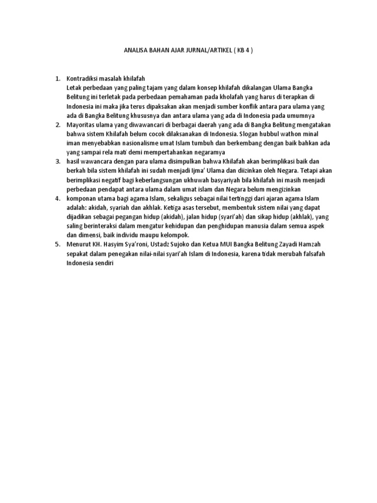 Analisa Bahan Ajar KB 2 | PDF