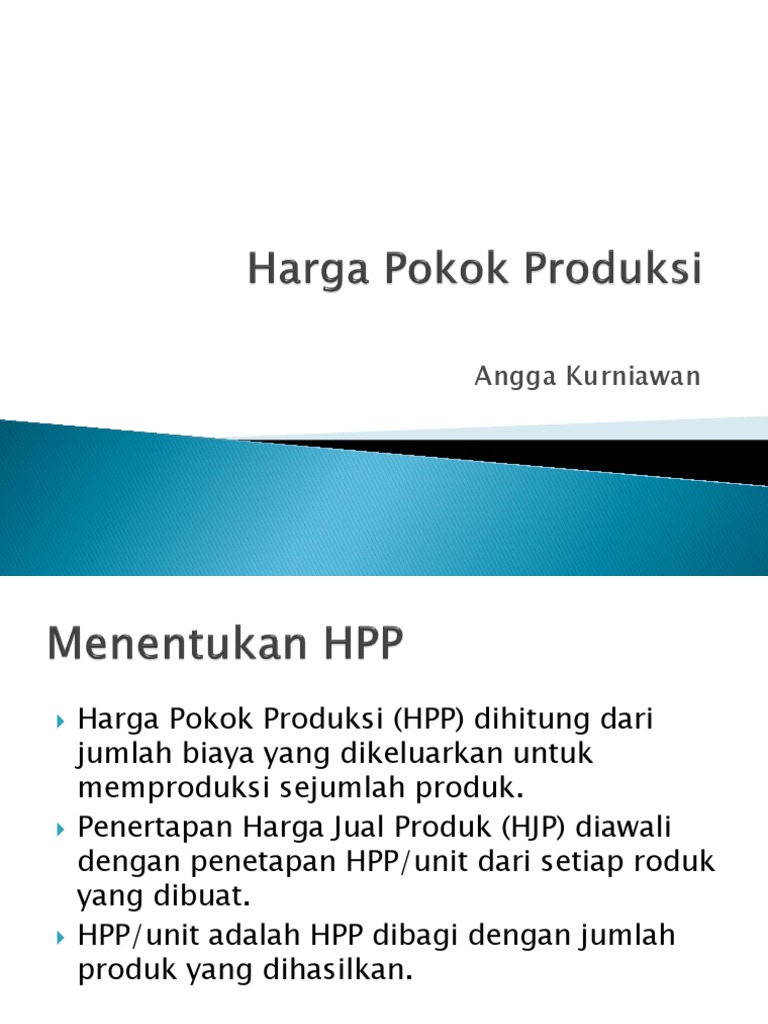 Rumus HPP dan HJP dalam Penetapan Harga | PDF | Pengelolaan Keuangan ...