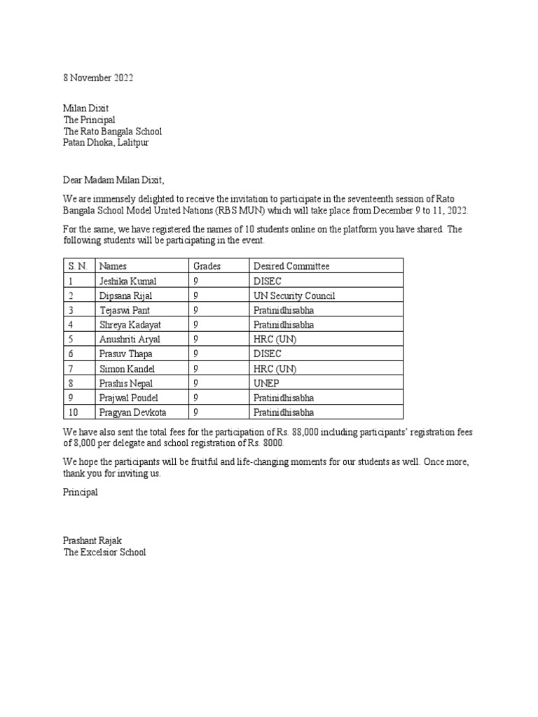 Rato Bangala Letter | PDF
