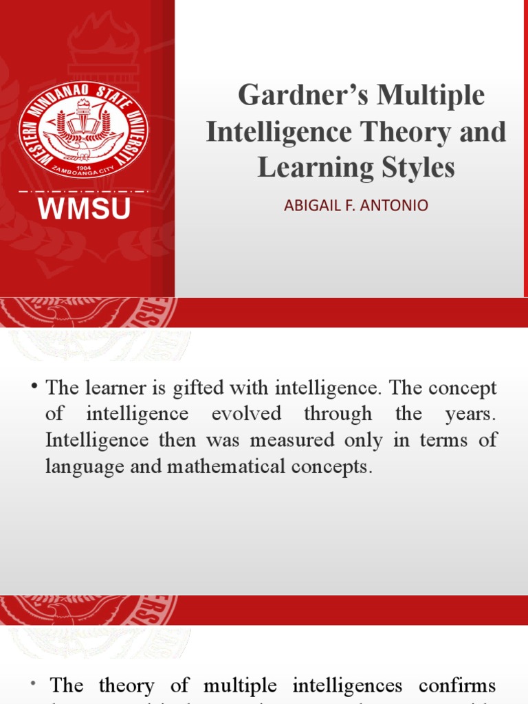 Gardners Multiple Intelligence Theory | PDF | Learning | Learning Styles