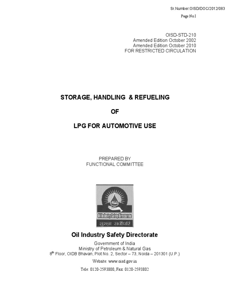 LPG Safety Standards for Automotive Use | PDF | Liquefied Petroleum Gas ...