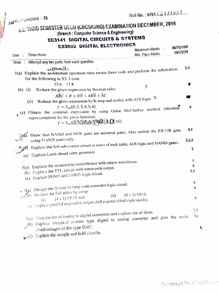 Question Paper CSE 3RD SEM | PDF | Logic Gate | Group (Mathematics)