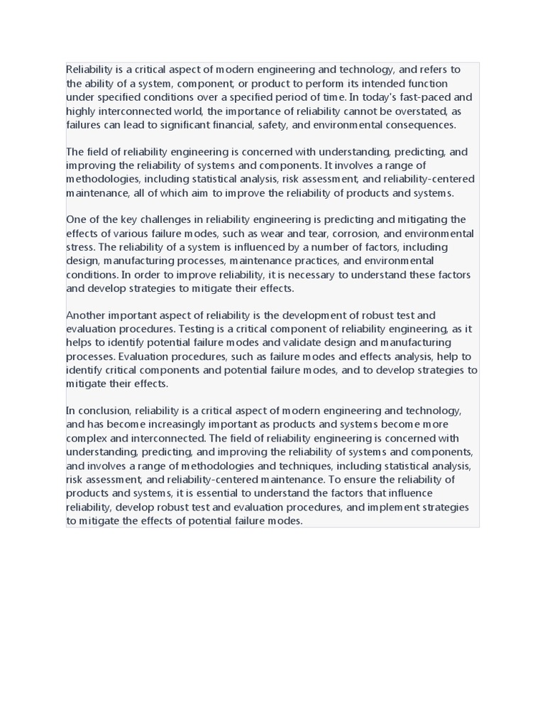 Understanding Reliability in Engineering | PDF