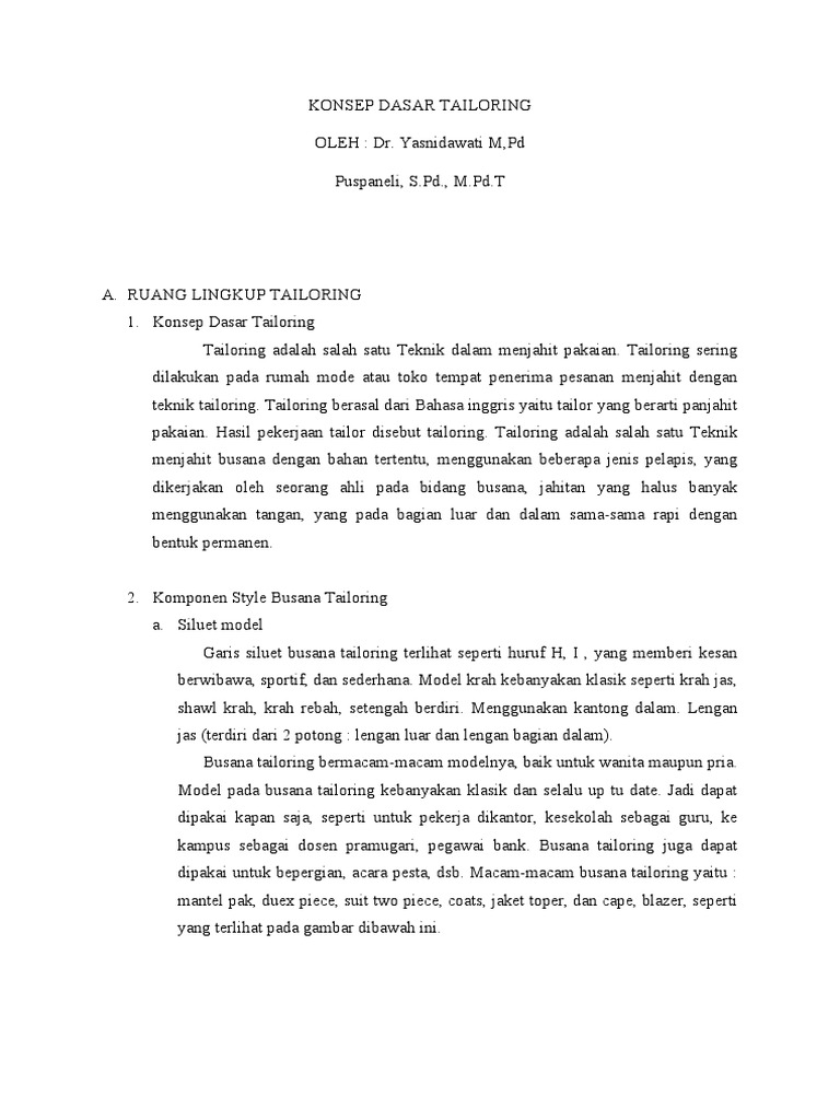 Materi Ajar Tailoring | PDF