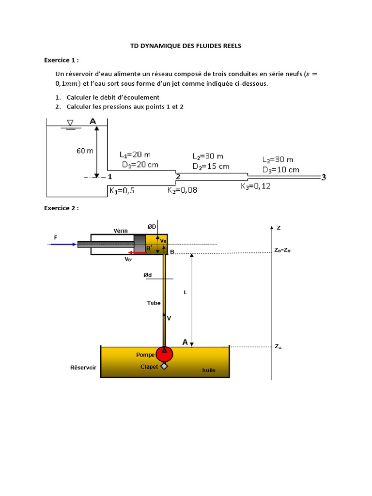 TD Dynamique Des Fluides Reels A2 | PDF | Méthodes et références pédagogiques | Technologie et ...