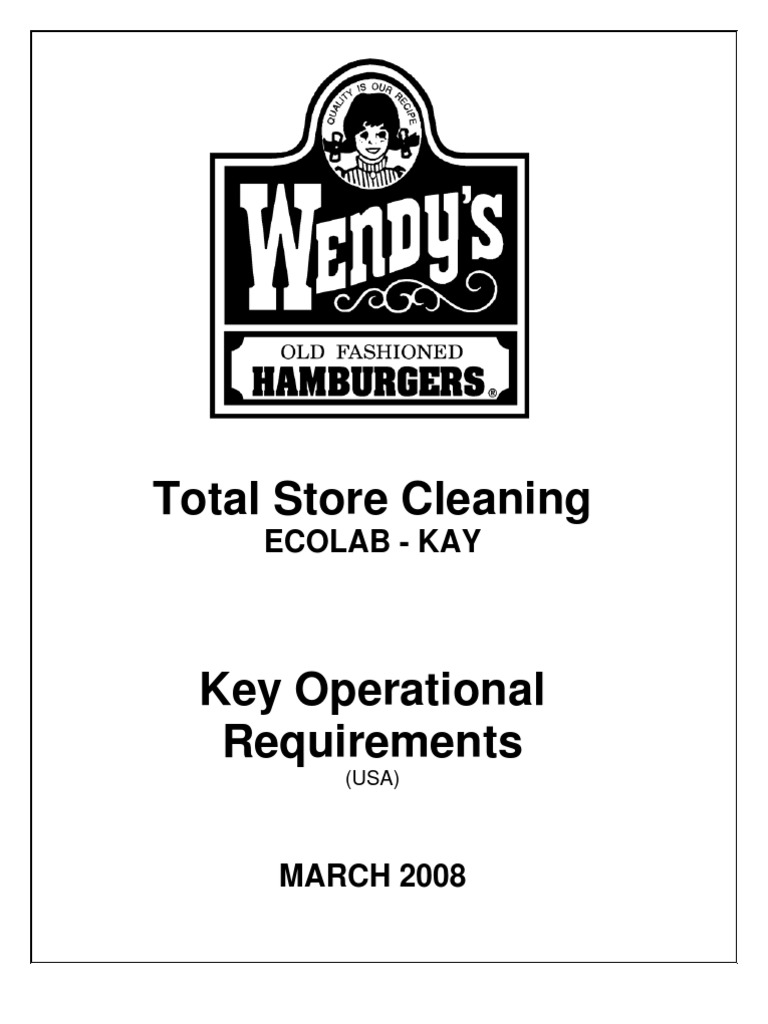 Kay Chemicals-Wendys Program | PDF | Sink | Restaurants