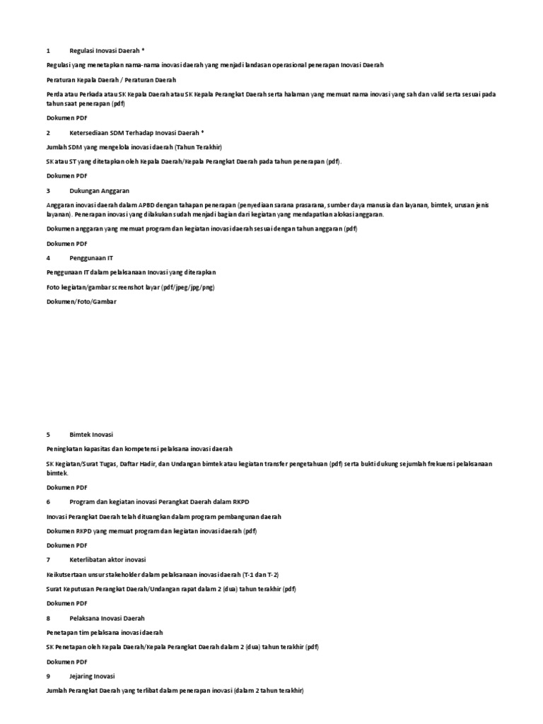 20 Indikator Inovasi Fast TB | PDF