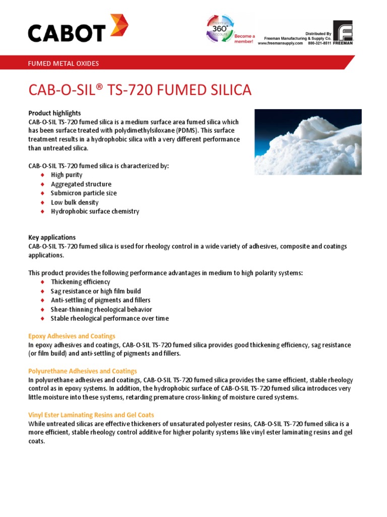 Cabosil TS 720 TDS | PDF | Epoxy | Adhesive