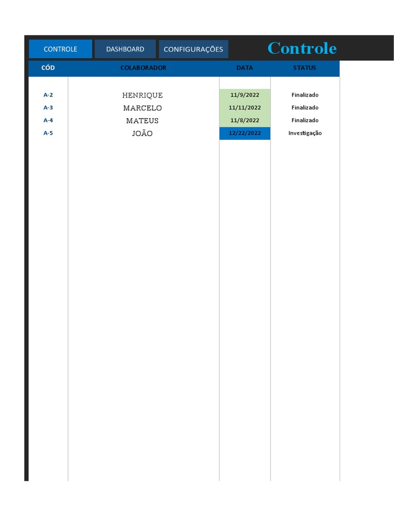 Planilha Controle de Acidentes | PDF Planilha Controle de Acidentes | PDF