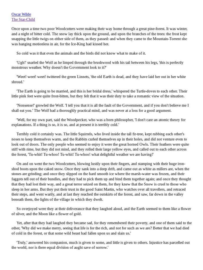 Short Stories - The Star-Child by Oscar Wilde | PDF | Thou