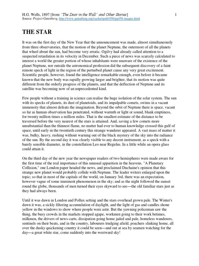 The Star H.G. Wells 1897 | PDF