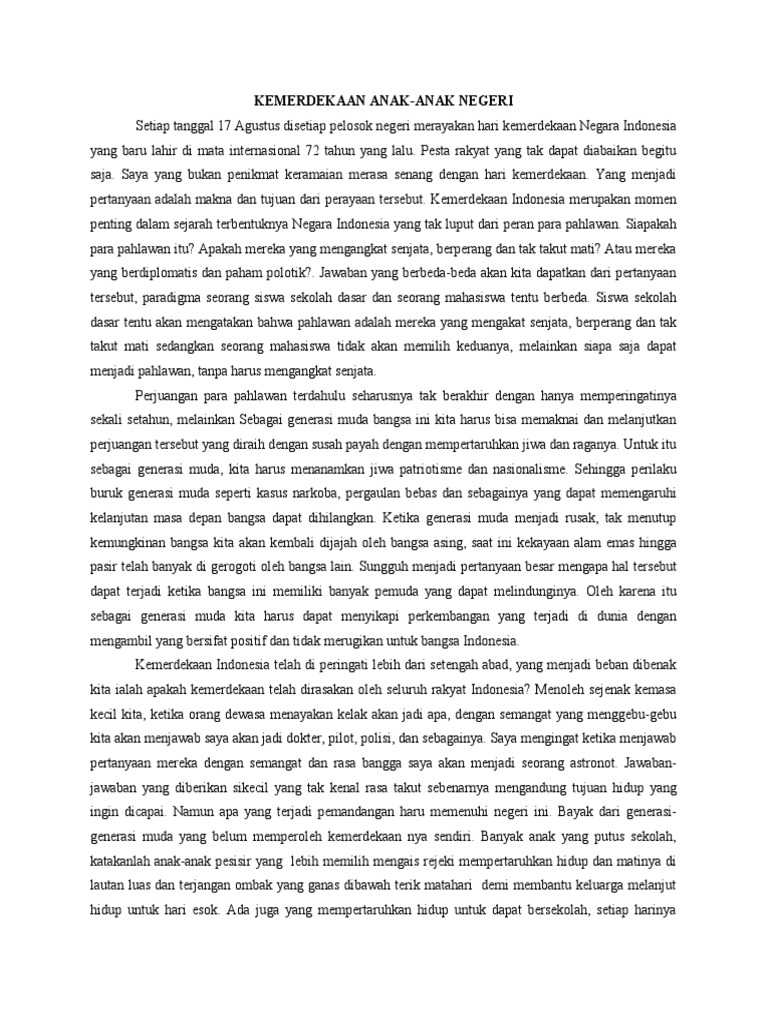 ESSAI Kemerdekaan | PDF