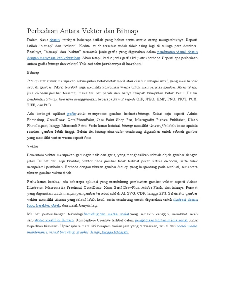 Perbedaan Antara Vektor Dan Bitmap | PDF | Game & Aktivitas | Komputer