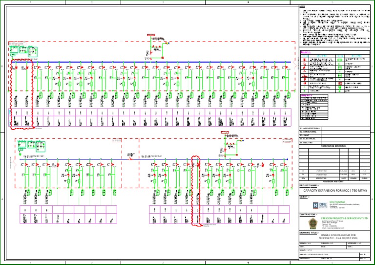 Dfe-b00-Ele-dwg-sld-006 - Single Line Diagram For Process PCC Panel ...