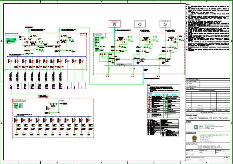 Dfe-B00-Ele-Dwg-Sld-002 - Single Line Diagram For LV Main Distribution ...