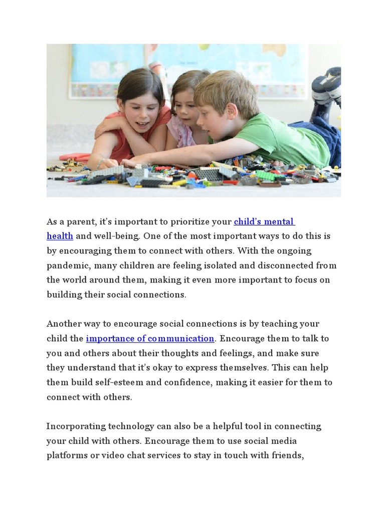 Children's Mental Health Week: Encourage Your Child To Connect With ...