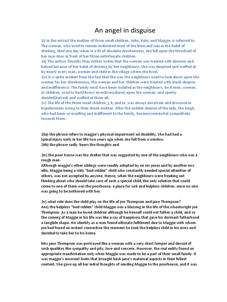 An Angel in Disguise Q and A | PDF | Psychology