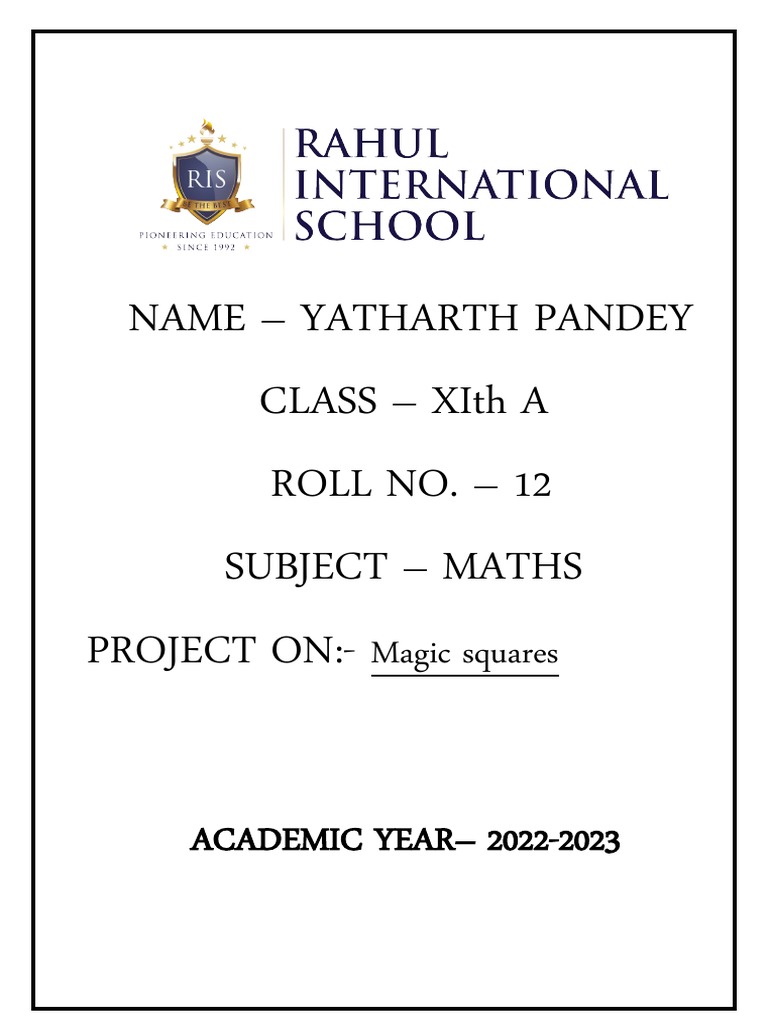 Magic Squares | PDF | Mathematics | Mathematical Objects