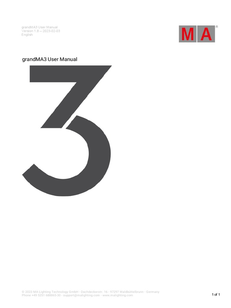grandMA3 - User - Manual grandMA3 en v1.8 | PDF