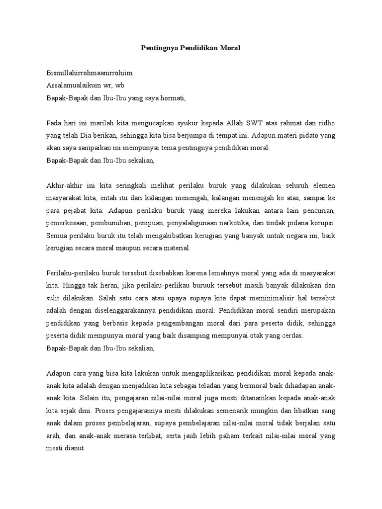 Pentingnya Pendidikan Moral | PDF