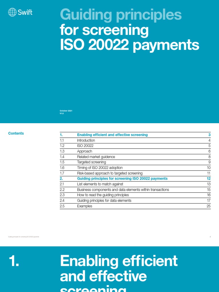 Swift Iso 20022 Screening Guidelines October 2021 0 | PDF