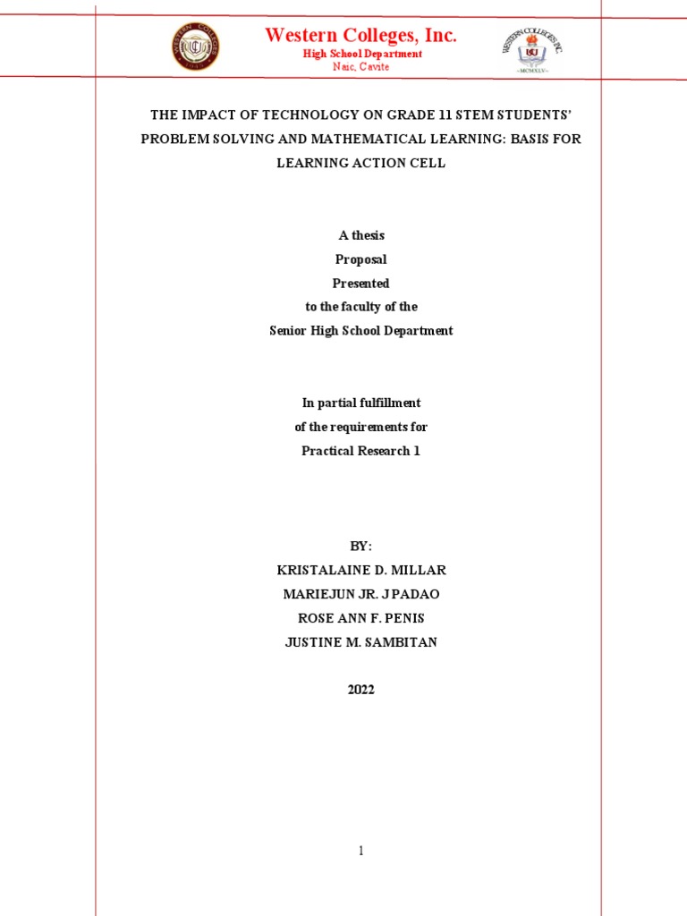 Stem D Group 2 Final Draft | PDF | Methodology | Learning