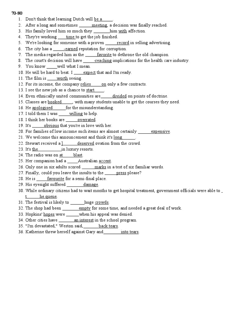 Advanced Grammar 71-116 - Practice Test - Key | PDF