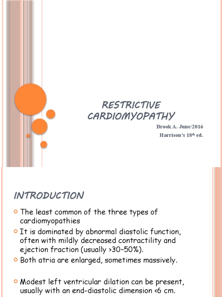 Restrictive Cardiomyopathy Guide | PDF | Heart | Cardiac Muscle