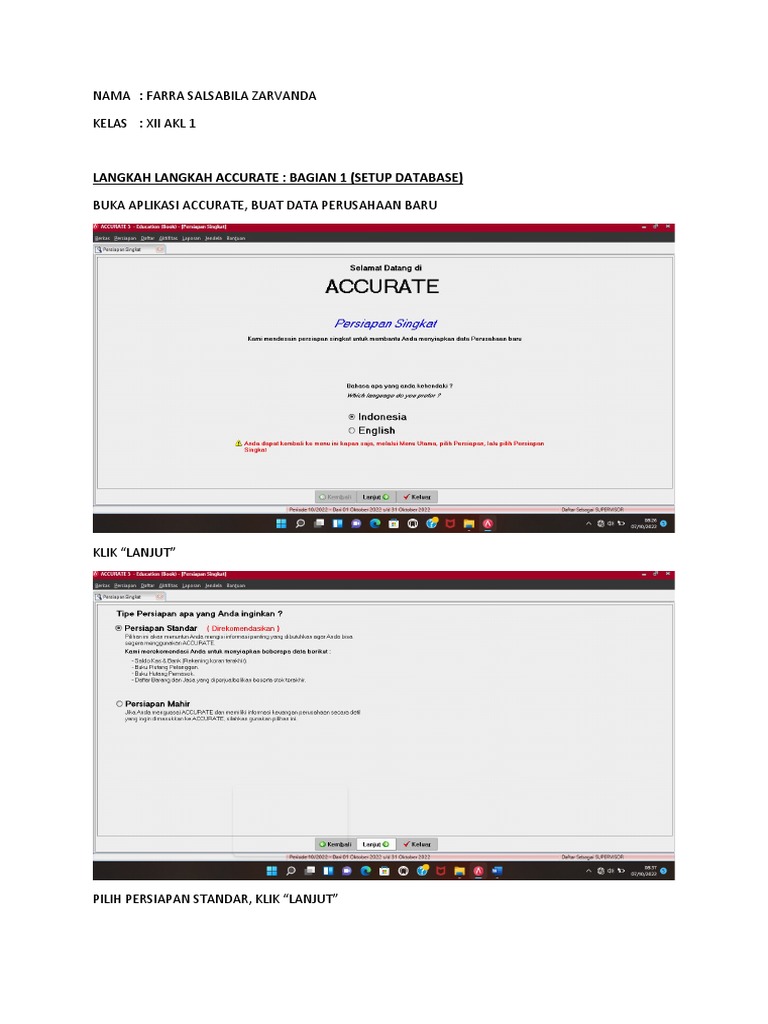 Accurate Seteup Database | PDF | Pengelolaan Keuangan & Uang