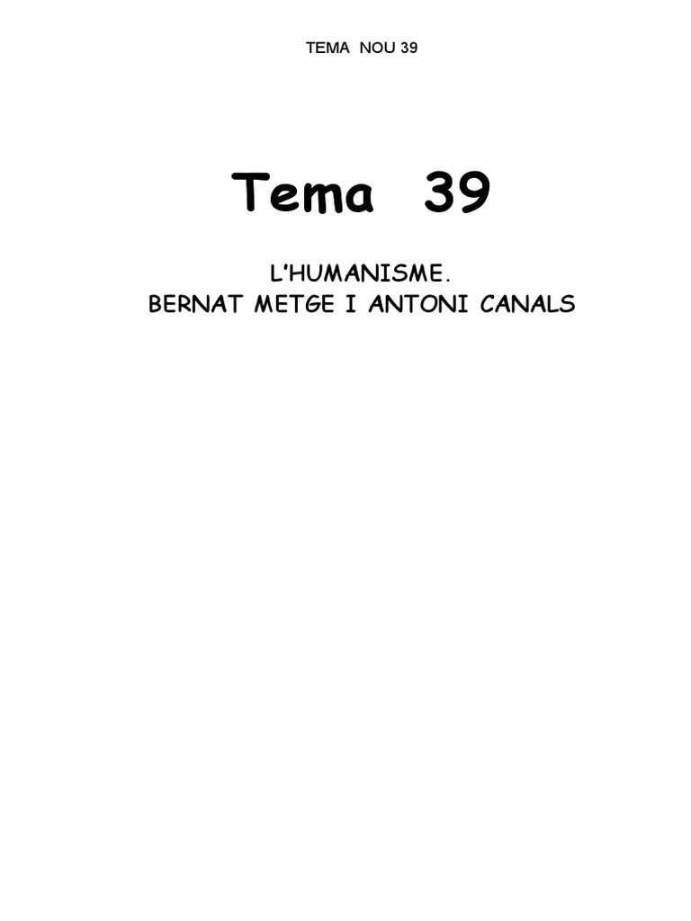 Tema 39 Nou Llengua Catalana | PDF