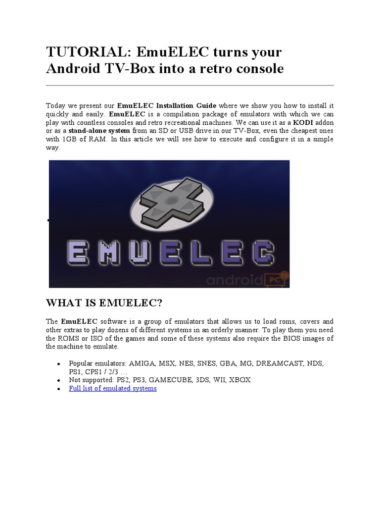 TUTORIAL - How To Install EmuELEC Onto Android TV Box | PDF | Usb Flash Drive | Computer File