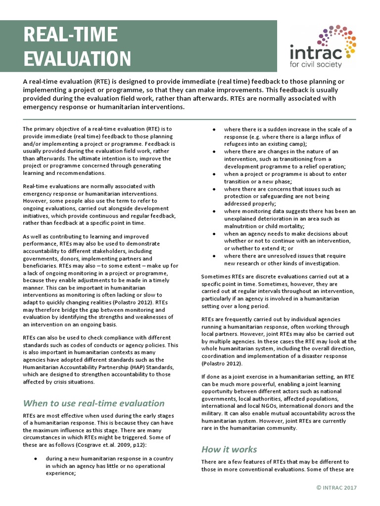 Real Time Evaluation | PDF | Evaluation