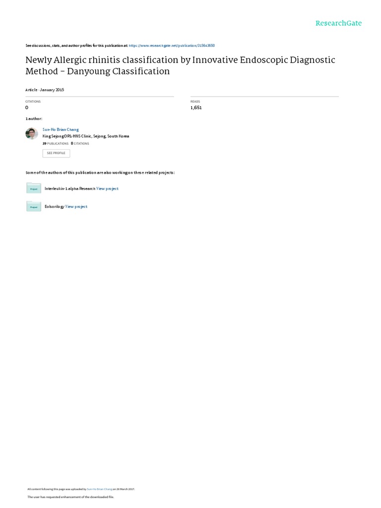 Dan Young Classification | PDF | Allergy | Medical Diagnosis