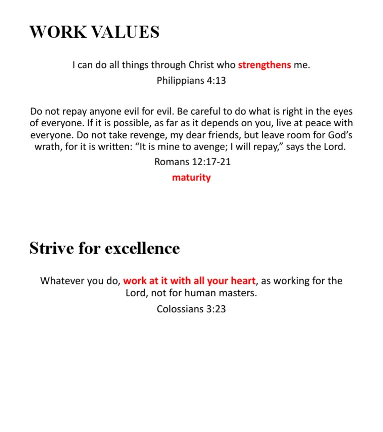 Work Values | PDF
